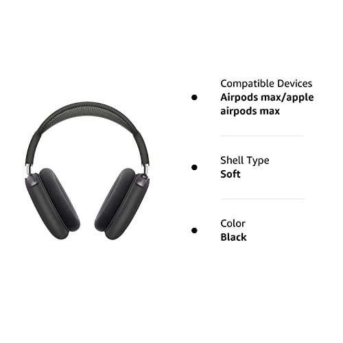 Ankasi Silicone Case Cover Compatible with AirPods Max,Soft Silicone Skin Cover Anti-Scratch Shock Resistant Shock-Absorbing Protective Case kit for Apple AirPods Max 2020 (Black)