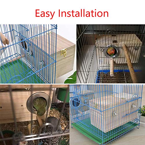 Evomosa Bird Nests Pet Bird Wood Breeding Box(L(11.4 x 5.9 x 5.9 in))