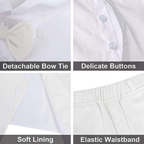A&J DESIGN Baptism Outfits for Boys Christening Wedding Formal Dedication Blessing Ivory Suit with Newsboy Hat 3-4T