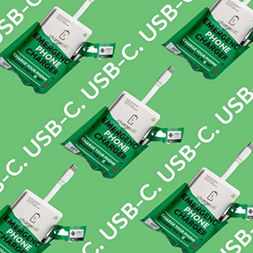 ChargeTab Emergency Portable USB-C Charger – Pre-Charged 3000mAh, Slim & Light, 2-Year Shelf, Compatible w/iPhone 15/16 & Android USB-C Devices (6 Pack)
