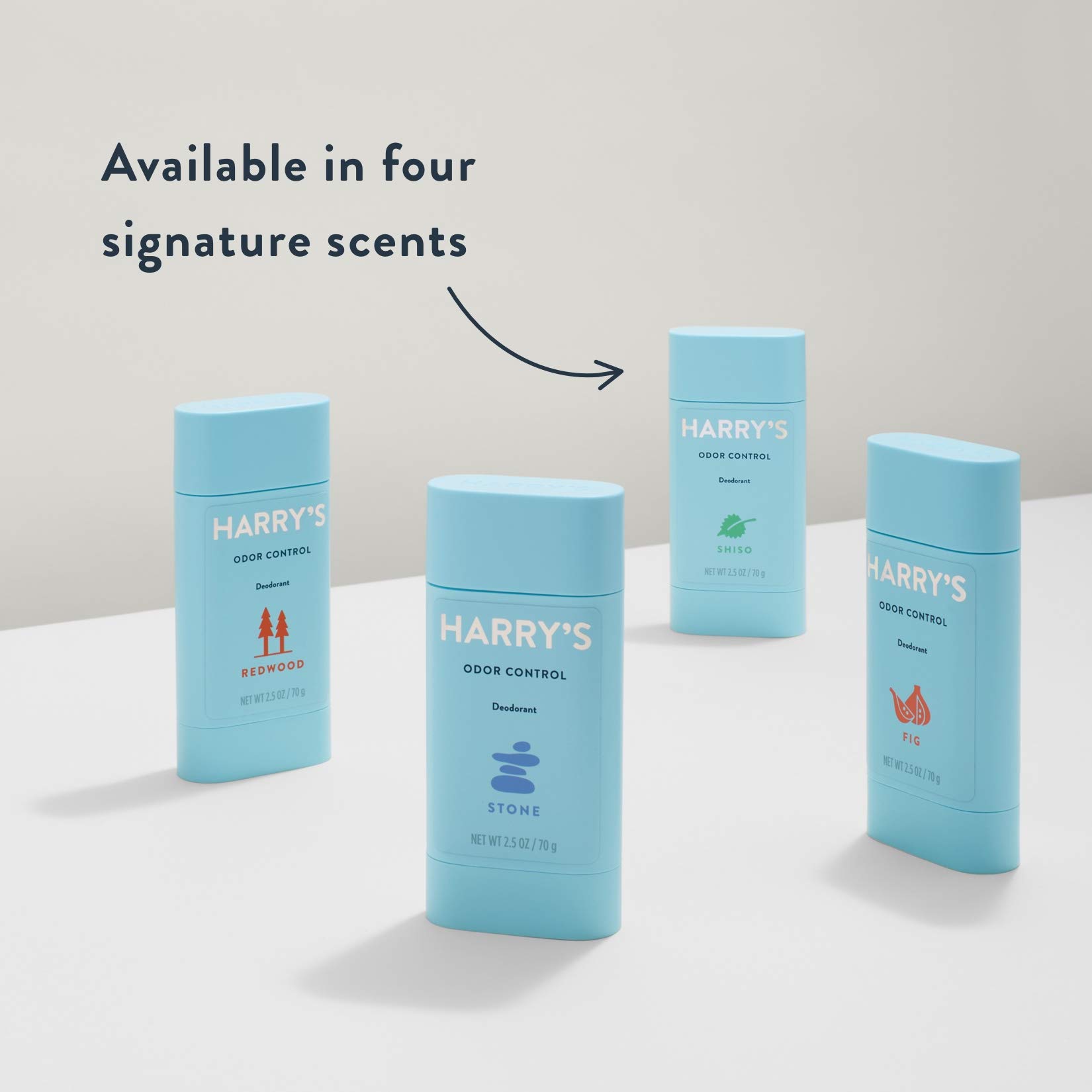 Harry's Men's Deodorant, Odor Control, Aluminum-Free, Stone, 6 Count