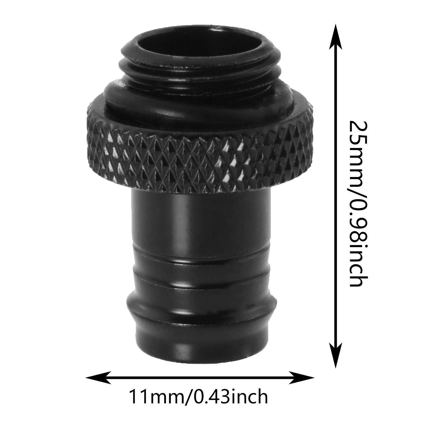 CSNSD Tube Connector 6PCS G1/4 to 3/8Inch Barb Fitting for Soft Tubing PC Water Cooling System Black