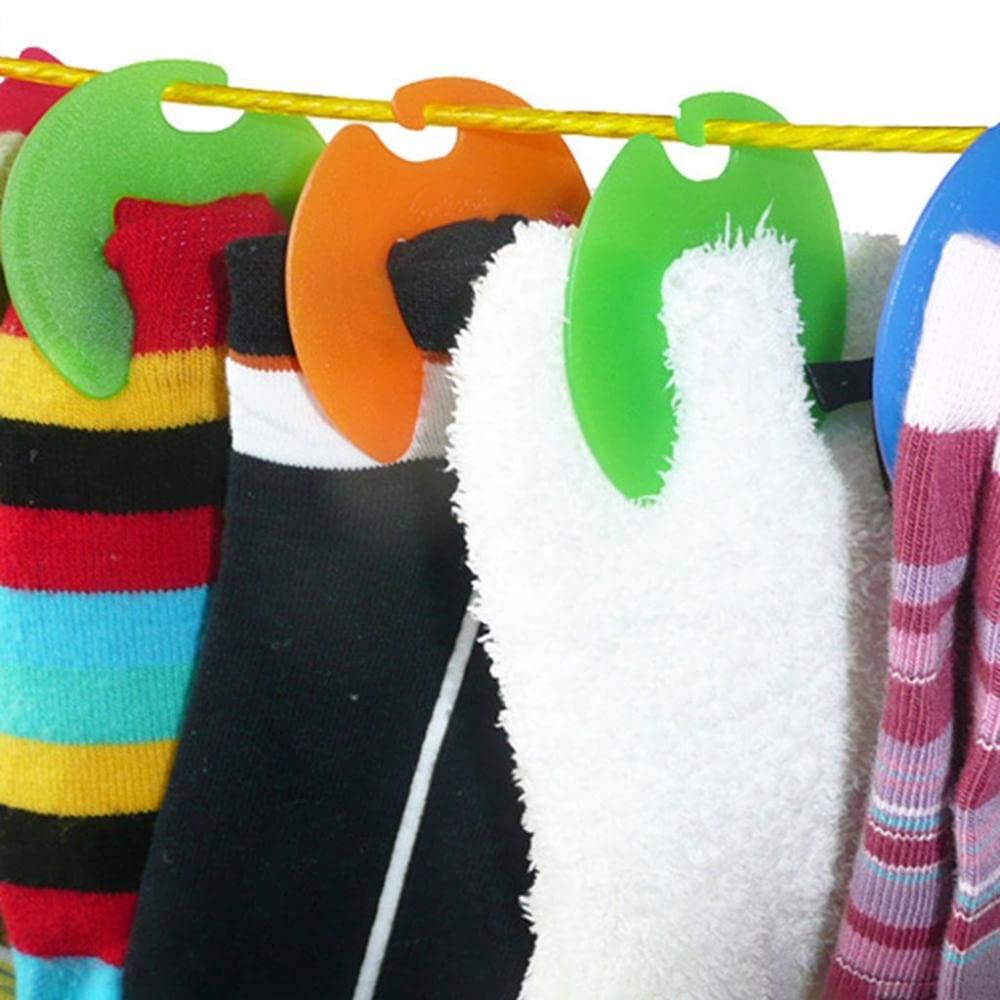 12PCS Sock Holder Rings,Multipurpose Small Clothespins Sock Clips Sock Holder Rings Sock Organizers