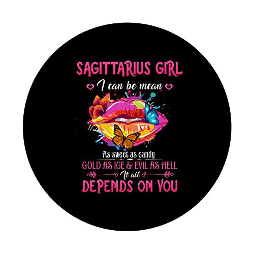 Sagittarius Girl Lips November December Queen Birthday Zodia PopSockets Swappable PopGrip
