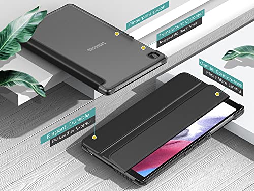 MoKo Case Fits Samsung Galaxy Tab A7 Lite 8.7 Inch (SM-T225/T220/T227), Lightweight Stand Smart Case Hard Shell Cover for Samsung Tab A7 Lite Tablet 2021 – Black