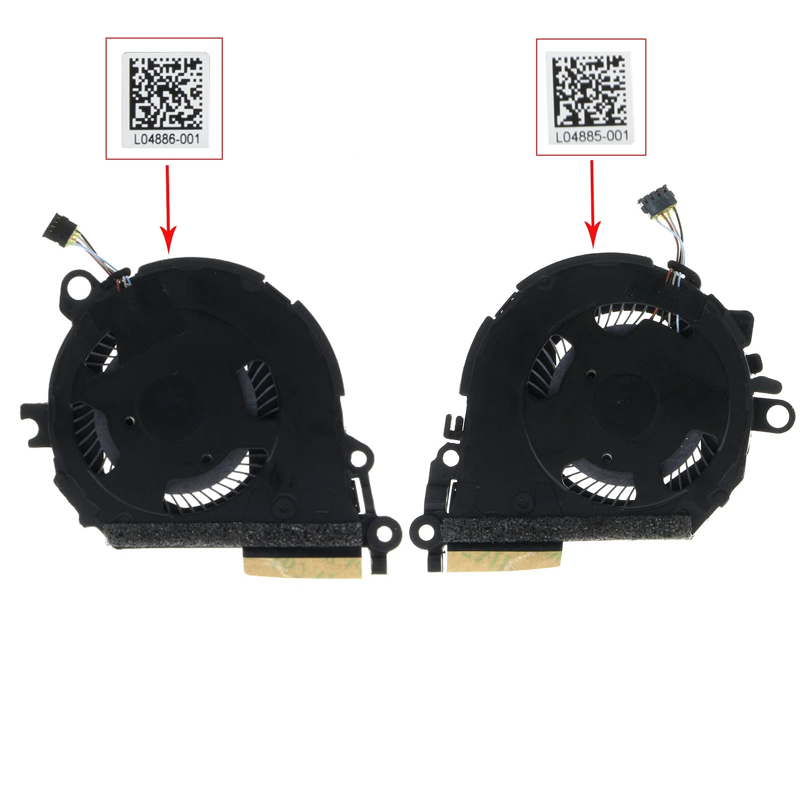 Replacement TRADOCK Left & Right CPU Cooling Fan L04886-001 L04885-001 for HP Spectre X360 13-AE 13T-AE000 13-AE000 ND55C03-17D17 ND55C03-17D16