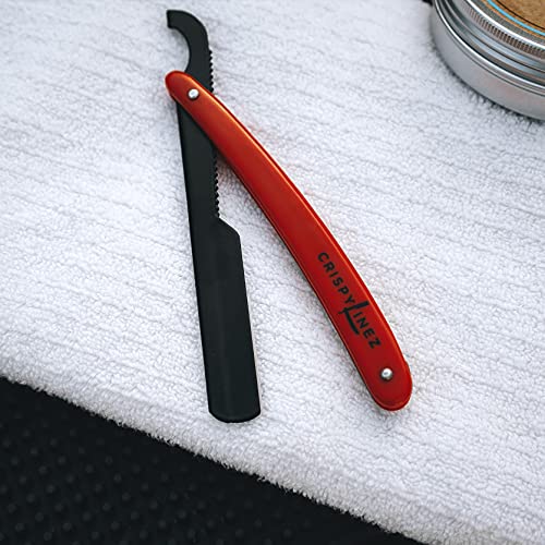 Crispy Linez Barber Turkish Razor | Professional Straight Razor (Red & Black)