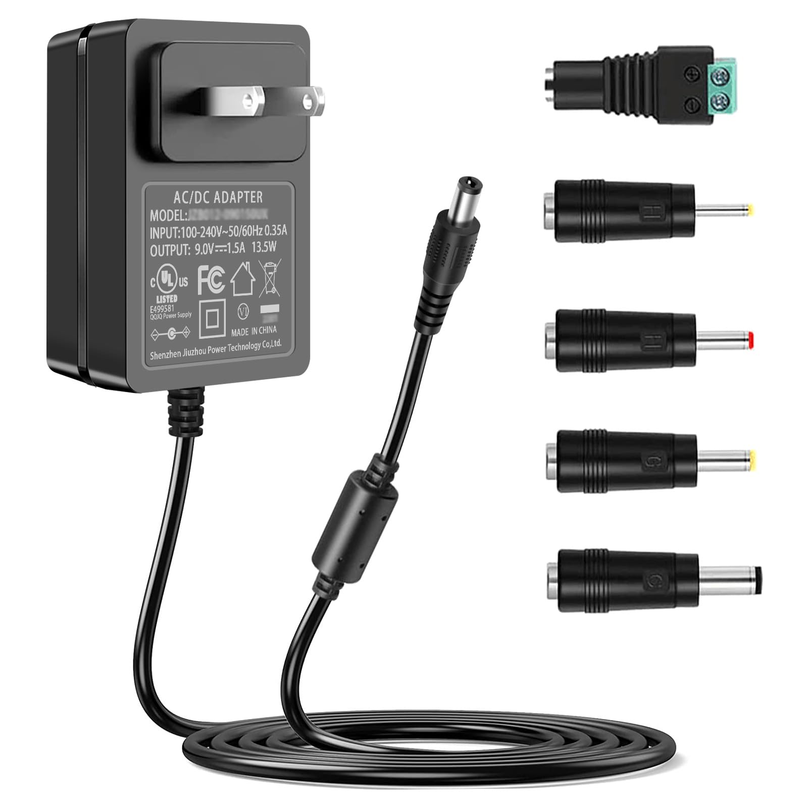 Gonine 9V DC Power Supply Cord, 9Volt 1.5A AC DC Adapter for 9Vdc Arduino UNO R3 Schwinn Bike A10 A20 Crosley Record Player CR8005A Center Positive DC Plug.