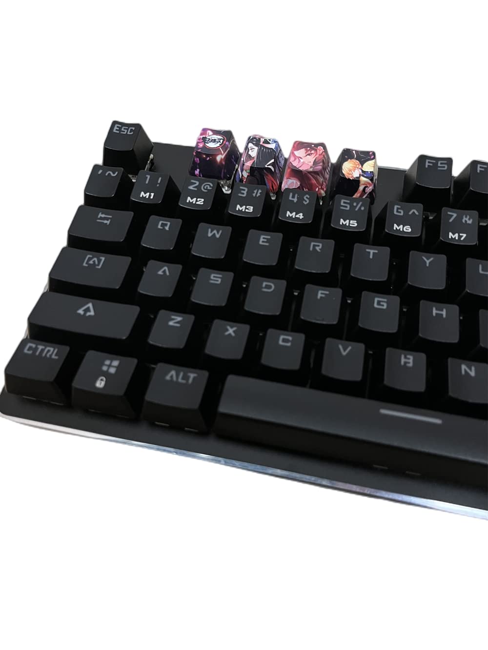4 keycap Set, 5-Side Dye-subbed PBT Keycaps, R4 Keycaps, DIY OEM Keycaps for Gaming Mechanical Keyboard, Demon Slayer