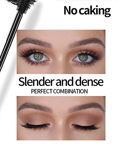 4D Silk Fiber Eyelash Waterproof Mascara and Eyeliner Set Ultimate Black Volume and Length Lengthening Mascara Ultra Black Eyeliner