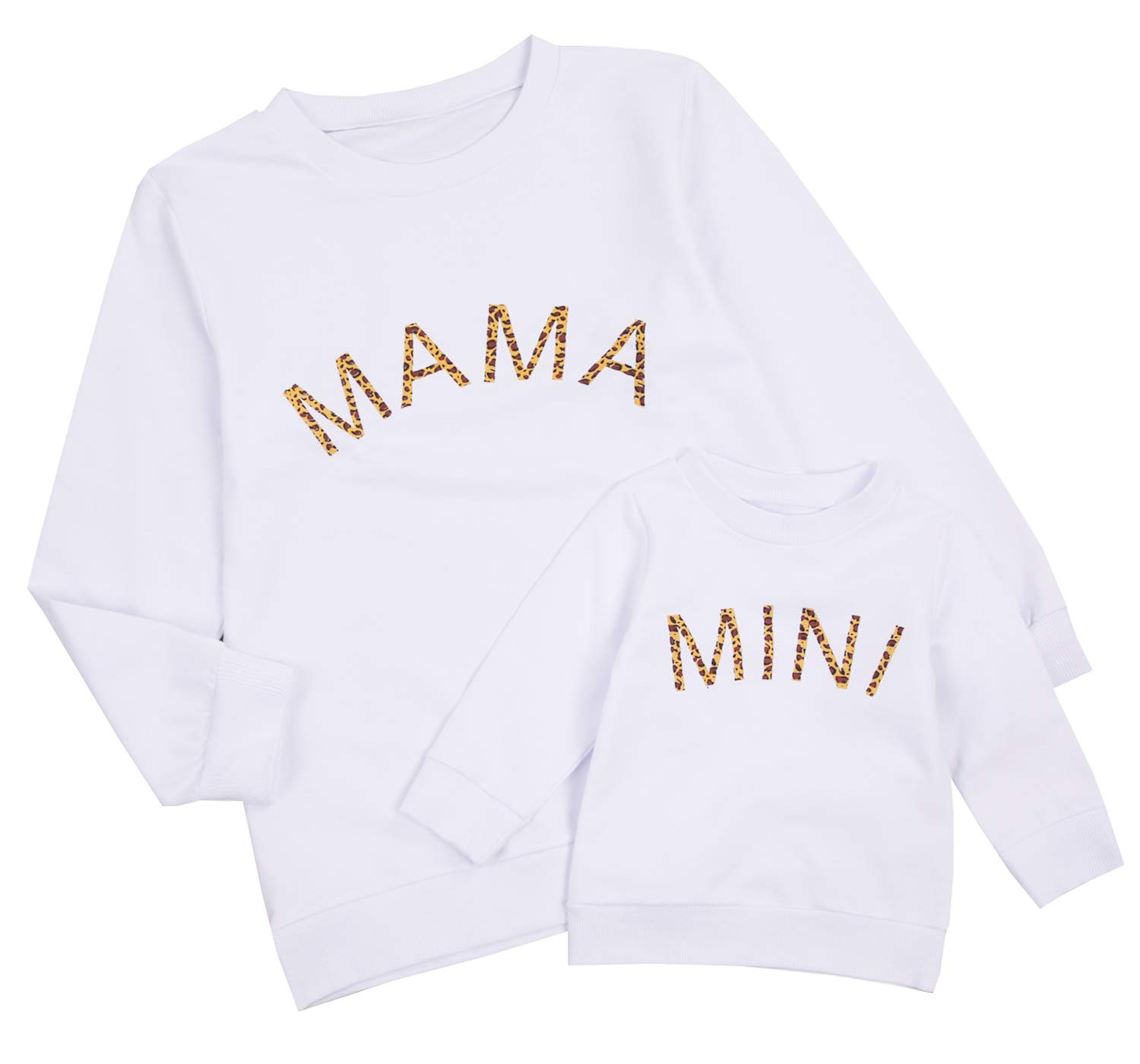 Mommy and Me Matching T-Shirt Letters Print Long Sleeve Pullover Sweater Tops Blouse Family Fall Outfit (for Mama, M)