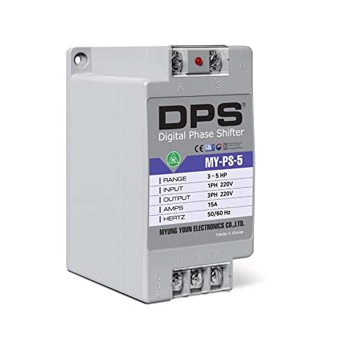 1 Phase to 3 Phase Converter, My-PS-5 Model, Suitable for 3HP(2.2kW) 9 Amps 200-240V 3 Phase Motor, DPS Should Be Used for One Motor Only, Input/Output 220V, Digital Type