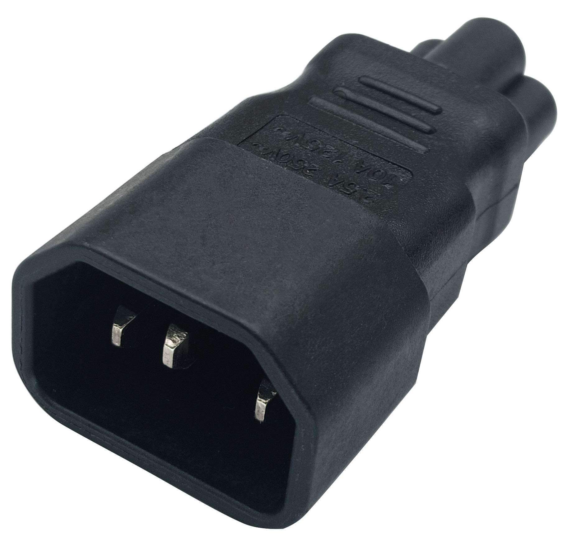 AAOTOKK IEC 320 C14 to C5 AC Adapter, 10A 125V IEC 3Pole Male to Mickey Mouse 3Pole Female Power Adapter,C5 to C14 AC Converter for Mickey Mouse Laptop Receptacle Converter (2 Pack-C5 to C14)