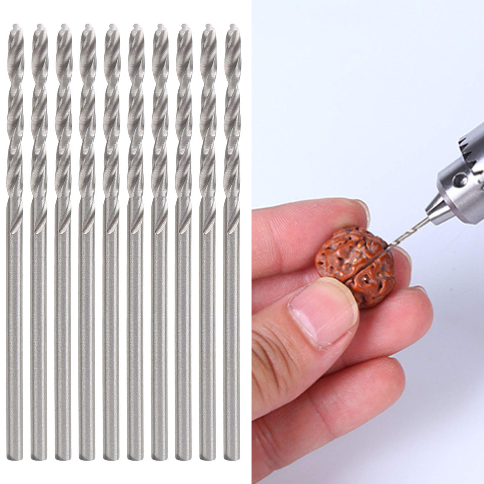 Micro Drill Bit Set, Jewelry Drill 10Pcs 1.75mm Hand Drill Drill Bit Straight Shank Drill Bit Micro Mini Drill Bit Set Small Drill Bits Pin Vise Hand Drill for Pin Vise Hand Drill
