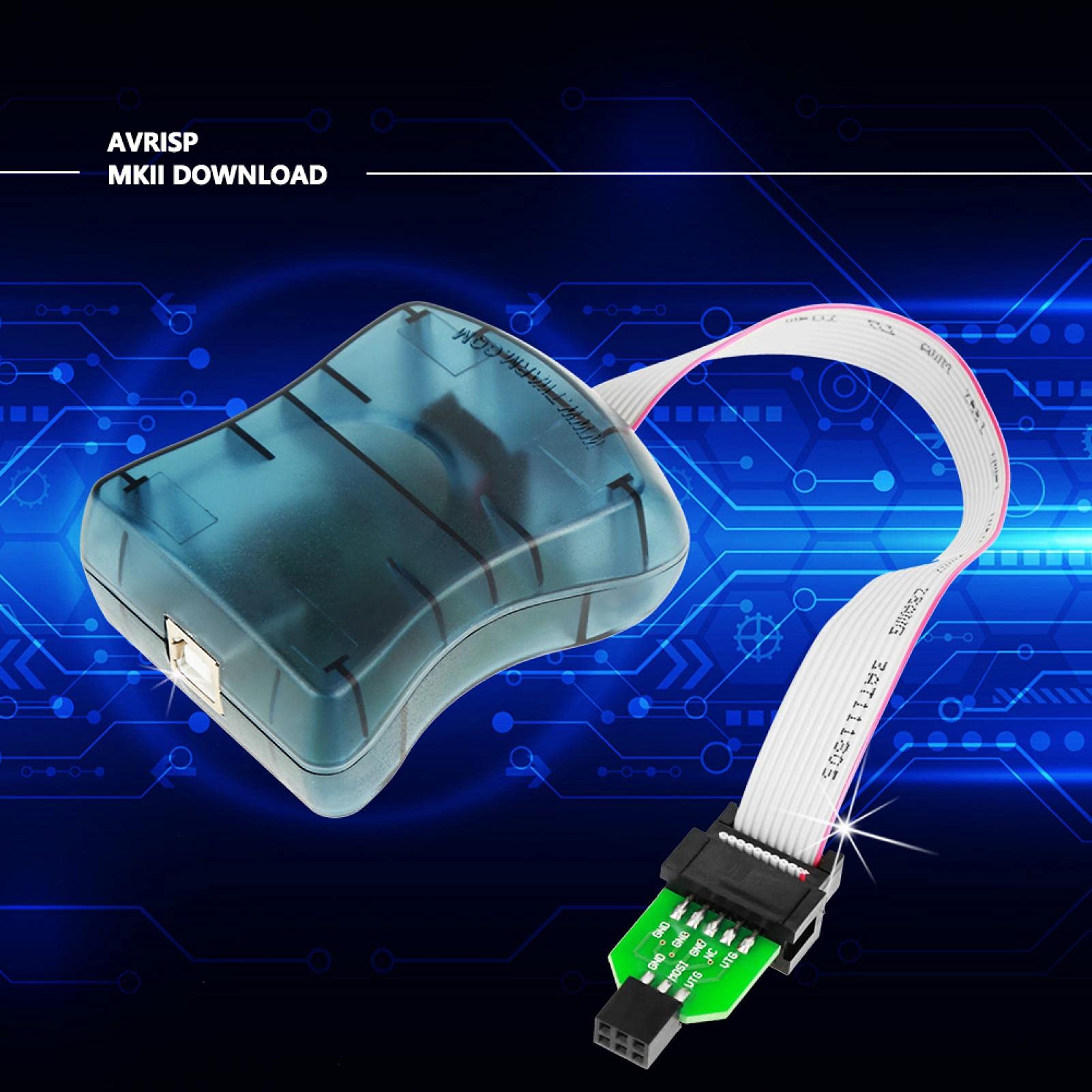 AVR ISP mkII Downloader,Compatible with Original Programmer Supports AVR Studio Support for XP/WIN7/WIN8/WIN10