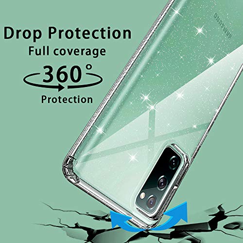 ANNSD Galaxy S20 Fe Case(5G),Glitter Clear Sparkly Bling Slim Flexible TPU Shock Absorption Rubber Full Body Protective Cover for Samsung Galaxy S20 Fe Case (6.5" Display) 2020(Bling)