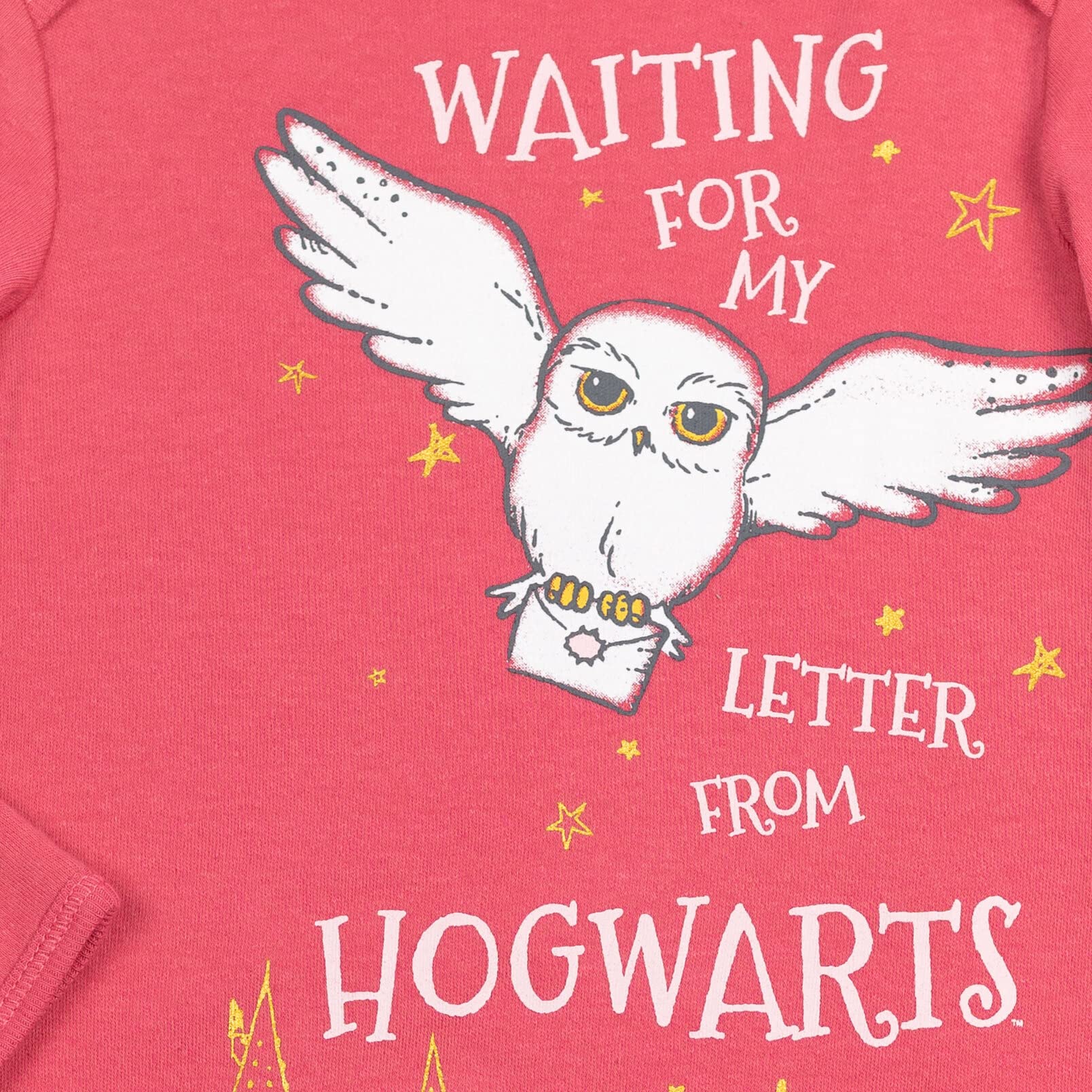 Harry Potter Hedwig Owl Newborn Baby Girls 3 Pack Sleeper Gown Red/Pink/Heather Grey 0-6 Months