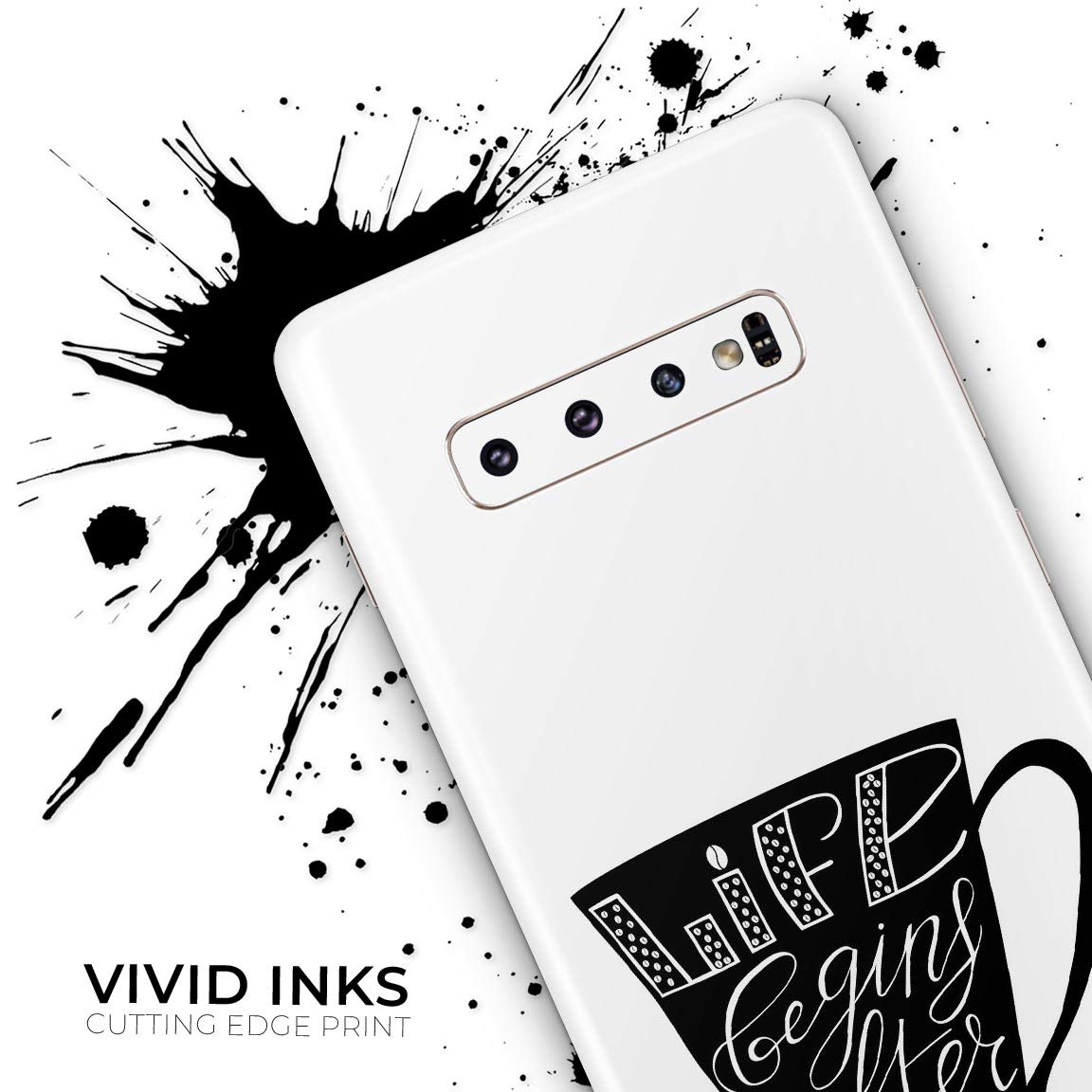 DesignSkinz Life Begins After Coffee Protective Vinyl Decal Wrap Skin Cover Compatible with The Samsung Galaxy S20 (Screen Trim & Back Glass Skin)