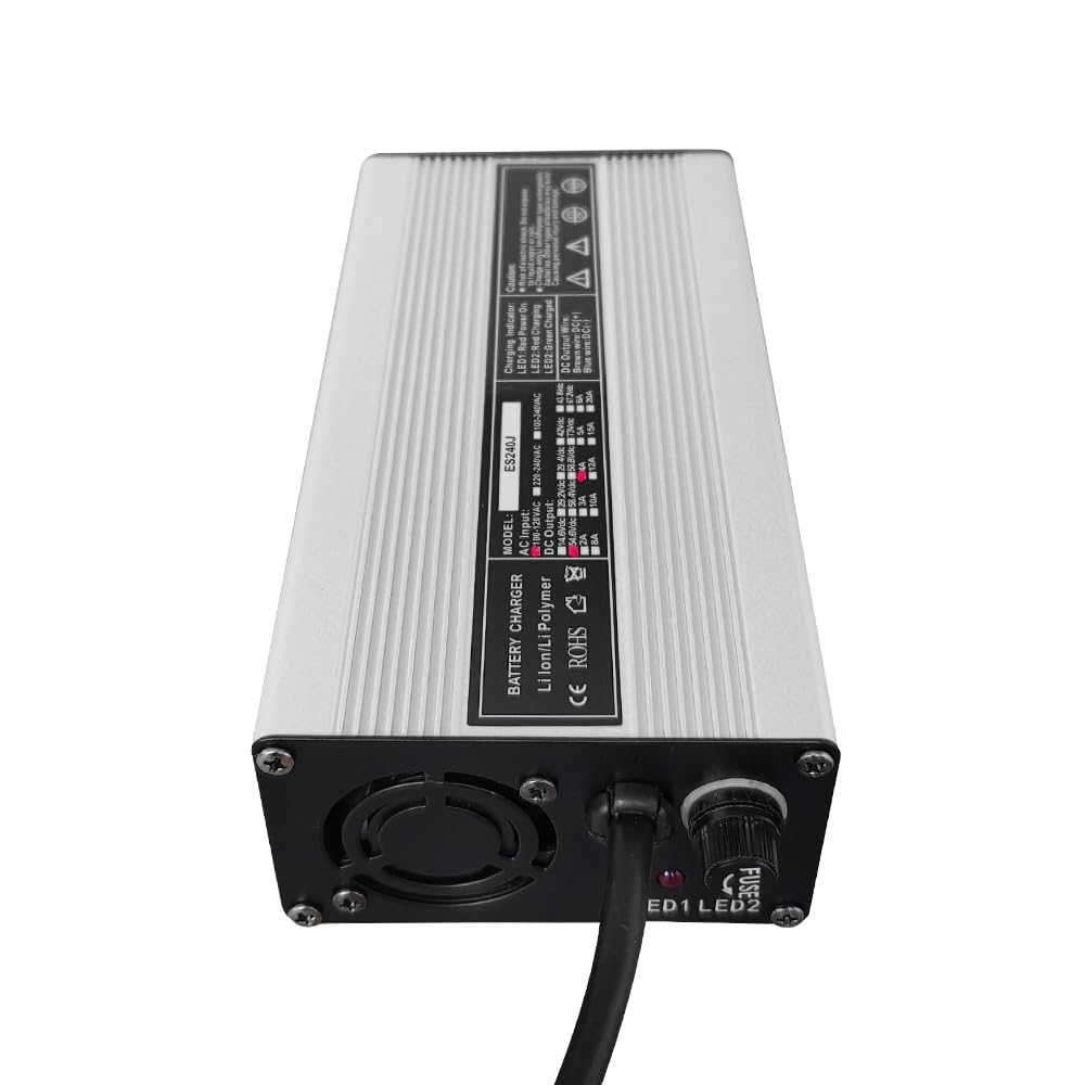 Abakoo 54.6V 4A Battery Charger Power Supply Adapter for 48V 13S Lithium Battery with 3-Pin XLR Connector