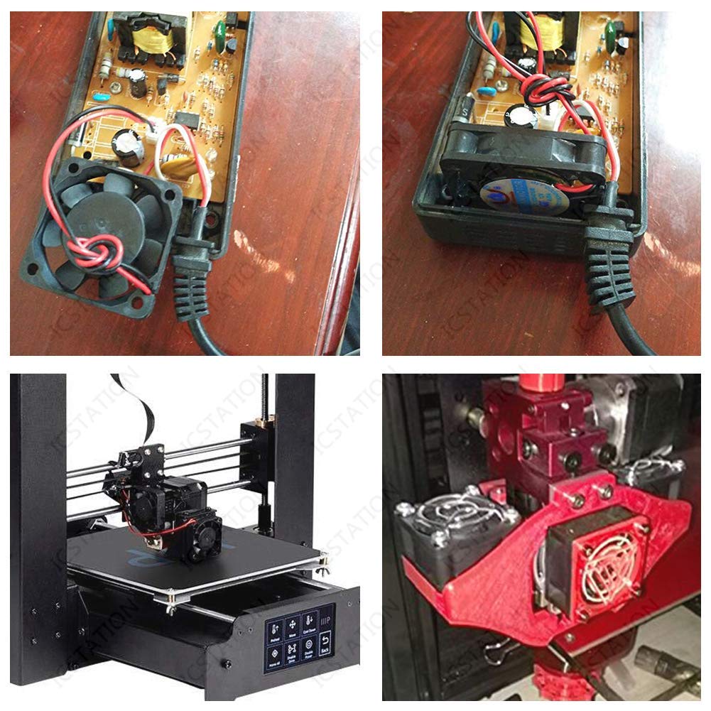 2 PCS Brushless Cooling Fan, Icstation DC Cooling Fan 50mm x 50mm x 10mm 5010 12V 2 Pin Fan 0.1A for 3D Printer Computer Case Fan
