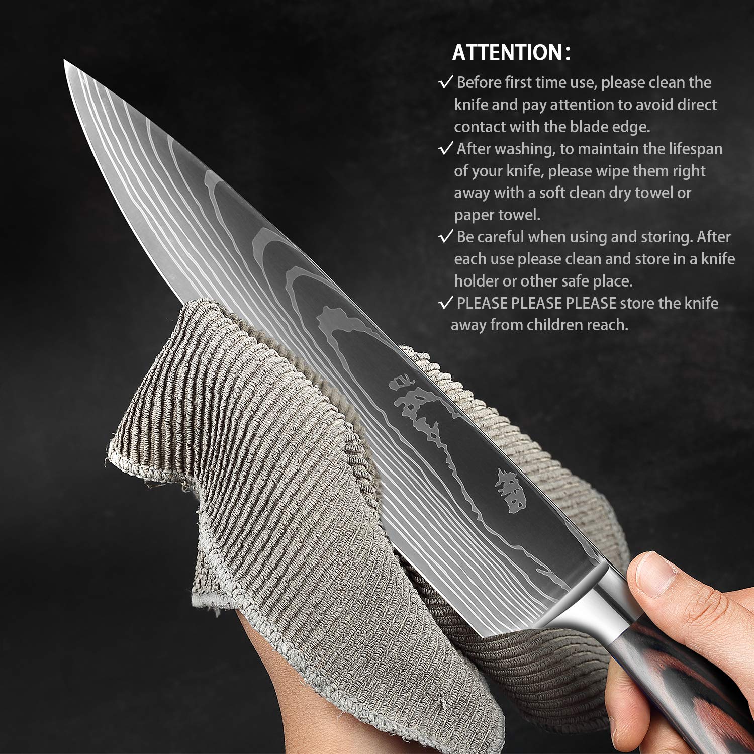 XITUO Kitchen Chef Knife Set,10 Piece High Carbon Stainless Steel Knives Pakkawood Handle, Ultra Sharp Cooking Knife & Gift Box (10PCS Chef Knife Set)