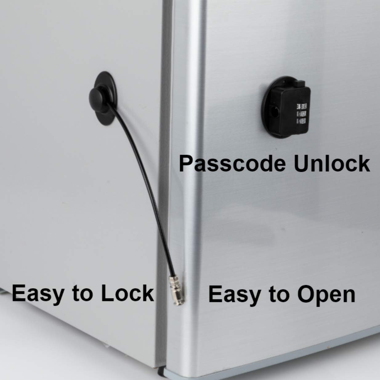 4 Pack Refrigerator Lock Combination Coded Fridge Lock Freezer Child Safety Lock Door Lock with Strong Adhesive No Keys Need Black