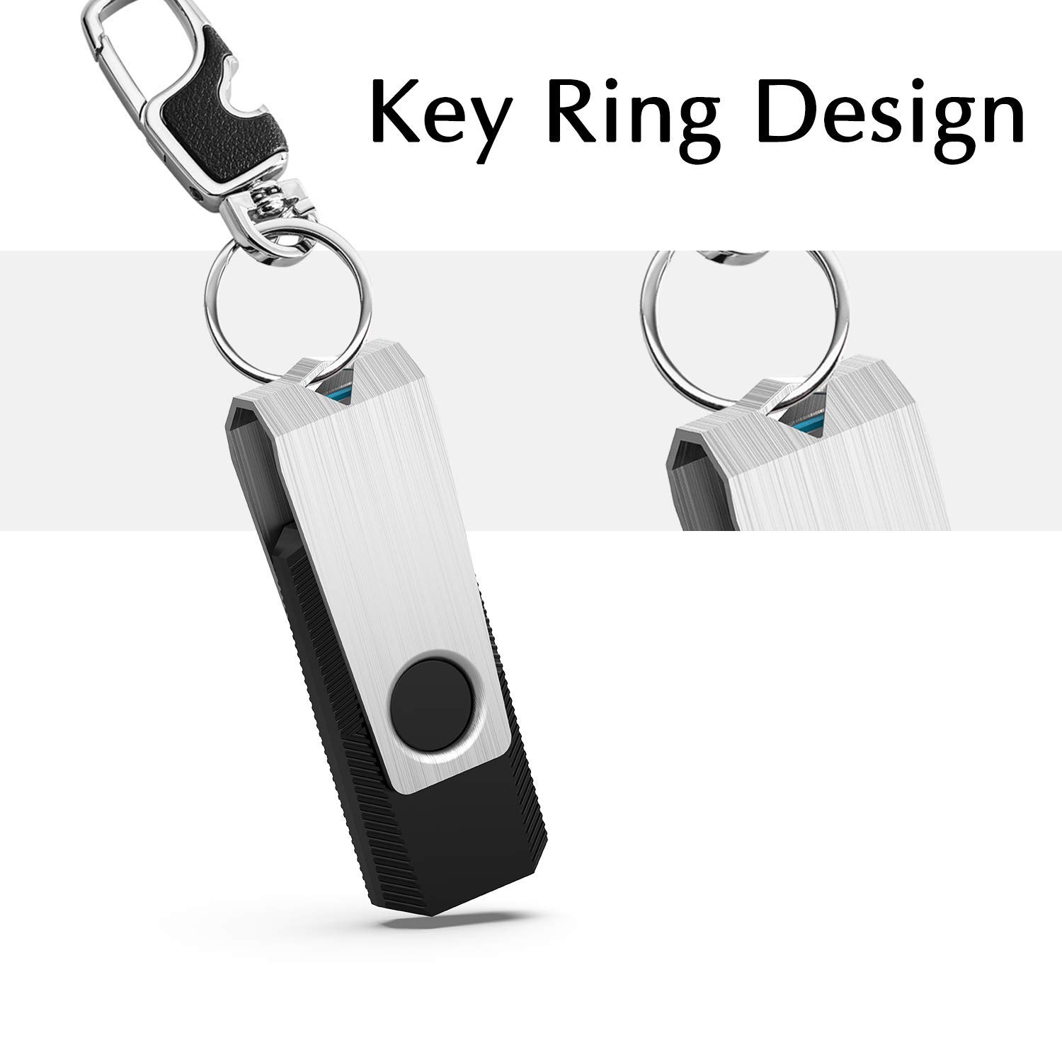 KEXIN 10 Pack 64GB Flash Drive USB Flash Drive Thumb Drive Memory Stick USB Drive Swivel Drive Jump Drive Black (64 GB, 10 Pack)