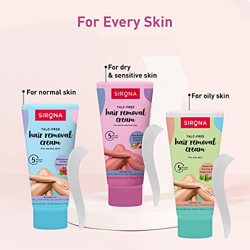 Sirona Hair Removal Cream for Women - 3.38 Fl Oz | with No Talc, No Harmful Chemicals | Ideal for Bikini Line,Underarm, Legs | Dermatologically Tested