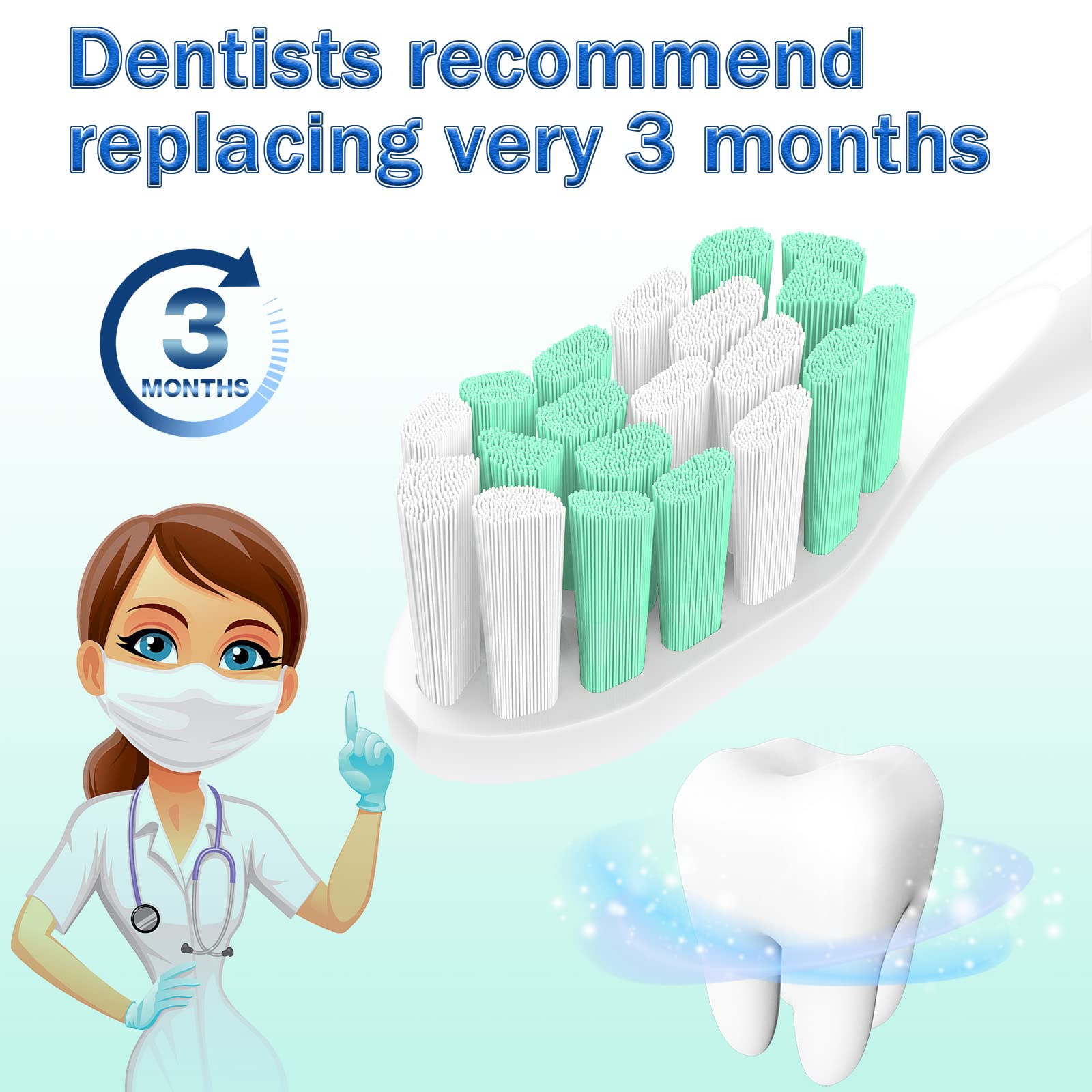 Aoremon Replacement Heads for Sonicare Philips Toothbrush: Compatible with Sonicare DiamondClean HX6063/65, 2 Series Hx9023/65 and Other Click on Electric Toothbrush