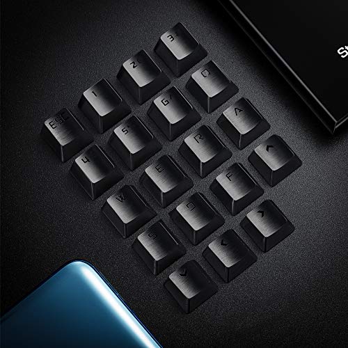 Hallsen Metal Keycaps Mechanical Gaming Keyboard WASD Keycaps for FPS & MOBA, Upgraded Stainless Steel Custom 60% Keycaps Kit with Key Puller for Mechanical Keyboard Cherry Mx Switches (Black)