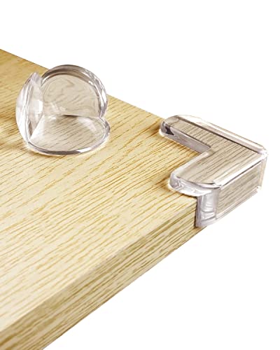 24 Pcs Table Corner Protector Baby Safety, Includes 12 Pcs Thickened L-Shaped Baby Proofing Corner Guards and 12 Pcs Spherical Corner Bumpers for Furniture
