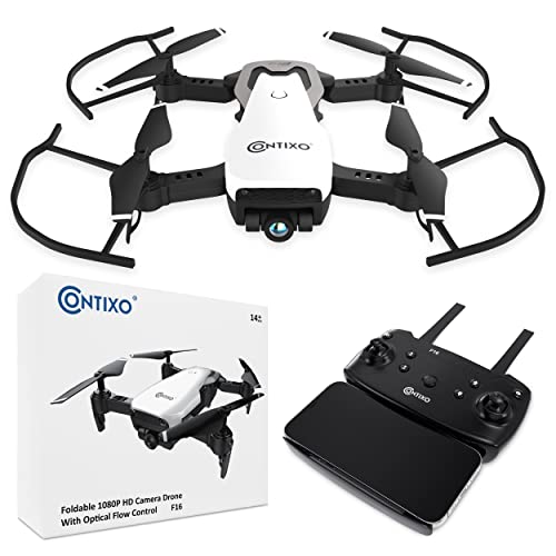 Contixo F16 FPV Drone with Camera for Kids - 2.4G RC Quadcopter Drones for Kids and Beginners with 6-Axis Gyro, 1080P HD Camera, Follow Me Mode, Gesture Control, Headless Mode, WiFi, 2 Batteries