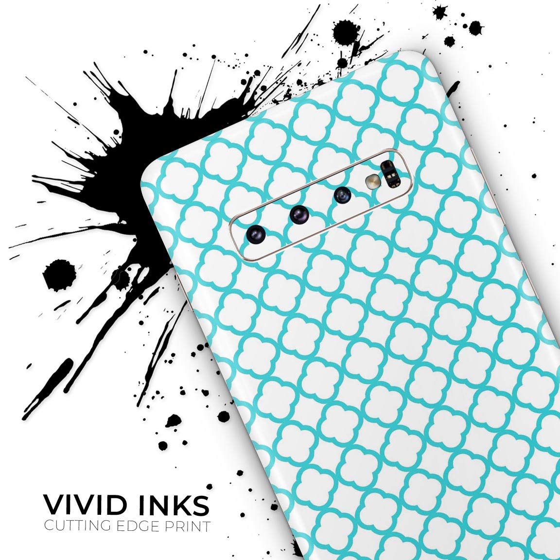 DesignSkinz Moracan Teal on White Protective Vinyl Decal Wrap Skin Cover Compatible with The Samsung Galaxy S20 (Screen Trim & Back Glass Skin)