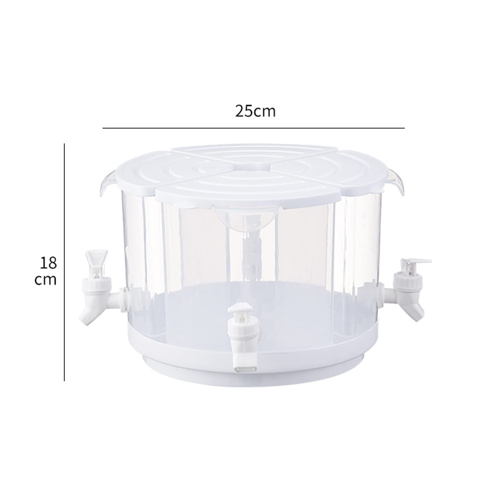 1.45 Gallon Beverage Dispenser for Fridge, Rotate 360° Removable 4-Grid Plastic Drink Dispenser, Clear Refrigerator Juice Dispenser with Lid and Spout for Lemonade, Tea, Cold Water