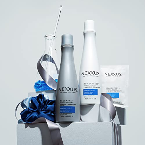 Nexxus Therappe Humectress Protein Fusion Shampoo, Conditioner, Hair Mask & Scrunchies for Dry Hair Beauty Gift Set