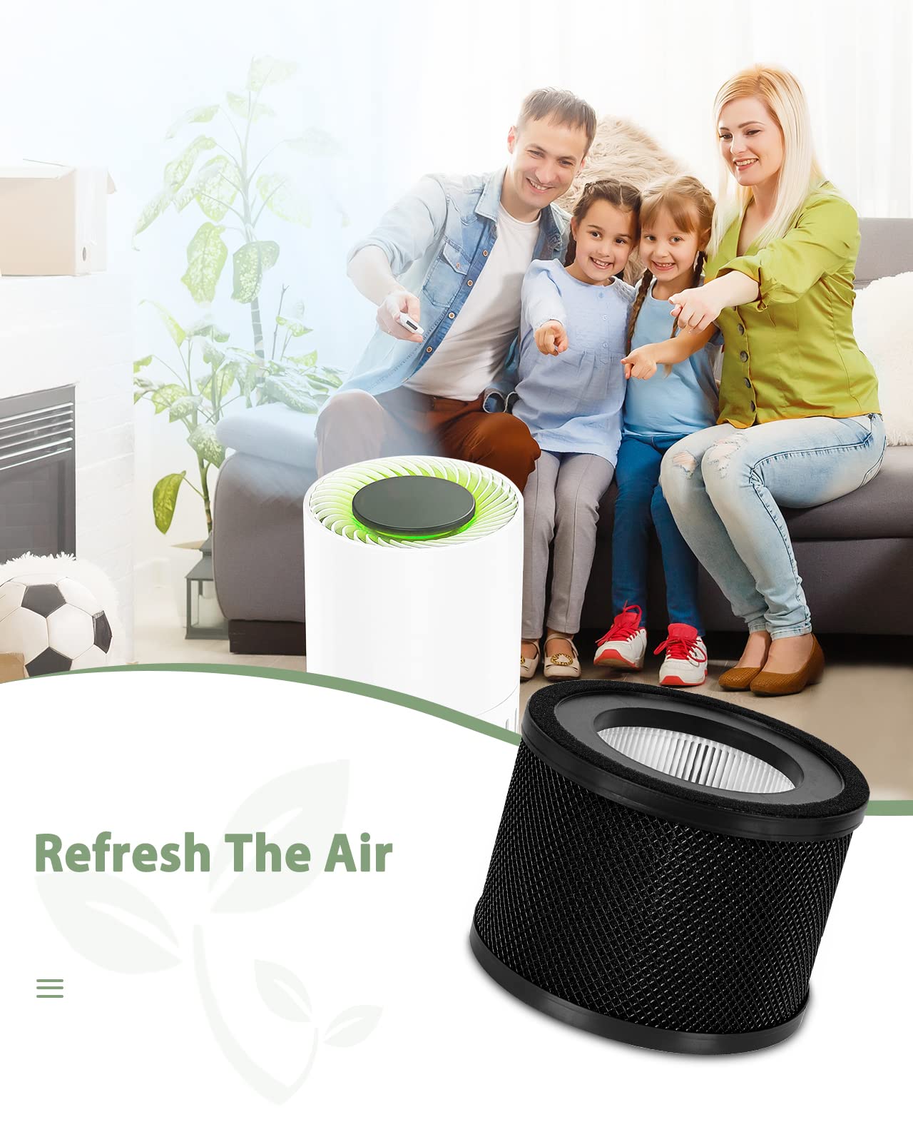 2-Pack TT-AP001 Filter Replacement for TT-AP001, VAVA VA-EE014 Air Purifiers, Replace TT-AP001SPF,H13 True HEPA Filter