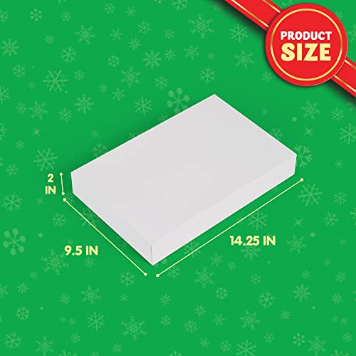 JOYIN 18 PCS 14.25" x 9.5" x 2" Large White Gift Boxes, Shirt, Sweaters, Robes Box with 18 PCS Gift Tag Stickers for Christmas, Holidays, Fatherâs Day, Birthday