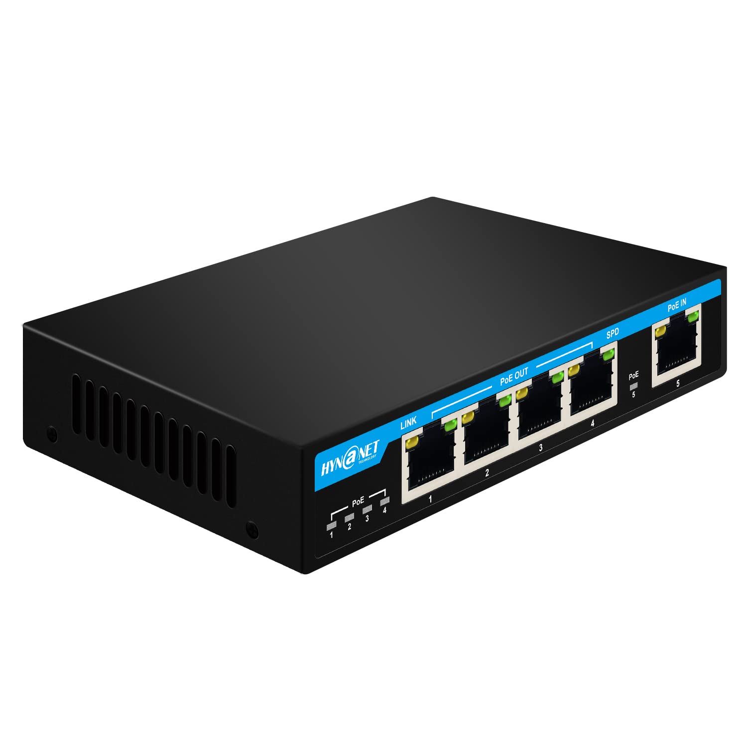 PX204 4 Port Gigabit PoE Extender with IEEE802.3af/at/bt Standard 1 Port 90W in 4 Port 30W Out PoE Repeater for Camera,VOIP