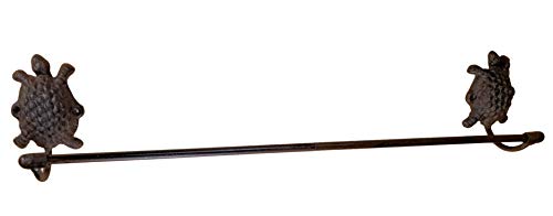 Cast Iron Turtle Towel Bar 24" Rustic Brown