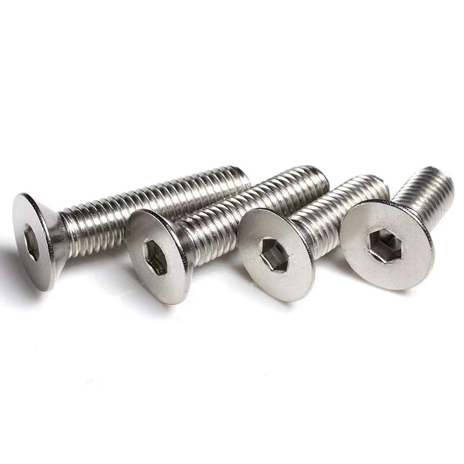 20 Pcs M6-1 x 30mm Flat Head Socket Cap Screws Bolts, Stainless Steel 18-8 (304), Bright Finish, Allen Socket Drive,Machine Screws Inner Hex Screw Fasteners Bolts