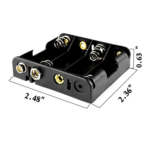 4 x 1.5V (6V) AA Battery Holder 9V I Type Snap Connector Plastic Housing (3+3) Pcs