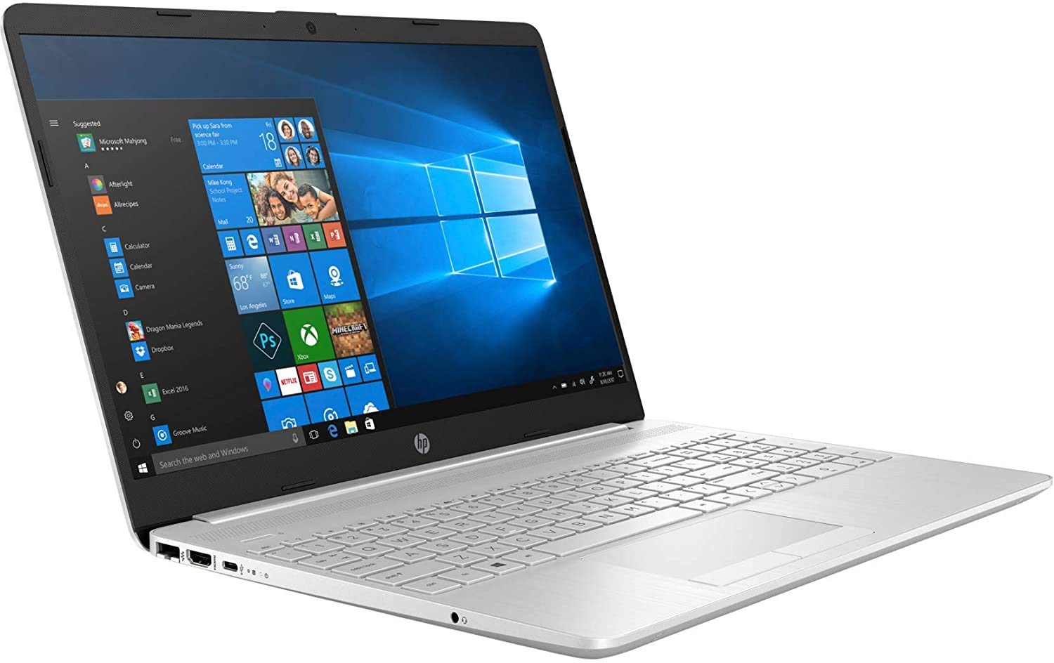 2021 HP 15 Business-Laptop, 15.6" HD Touchscreen, 11th Gen Intel Core i5-1135G7-Processor, Intel Iris Xe Graphics, Windows 10 Home, Backlit Keyboard, Silver, KKE-Mousepad (16GB-RAM | 512GB SSD)