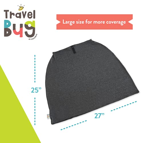 Travel Bug 5-in-1 Nursing Cover and Car Seat Cover for Babies, Charcoal Heather Grey