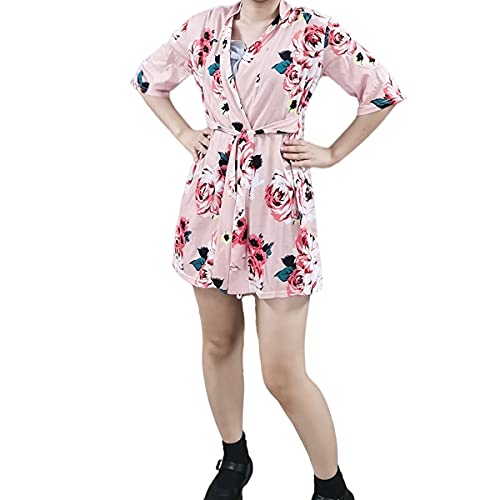 QTECLOR Mommy Robe with Swaddle Set Girls Robe, Maternity Robe for New Moms Gift Hospital Labor Delivery Nursing Loungewear