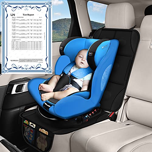 Panpany Car Seat Protector for Child Car Seat 2 Pack: Non-Slip Thickened seat Back Protector not Leave Imprint with Extra 4 Large Storage Pockets, carseat seat Protectors for Kids and Pets
