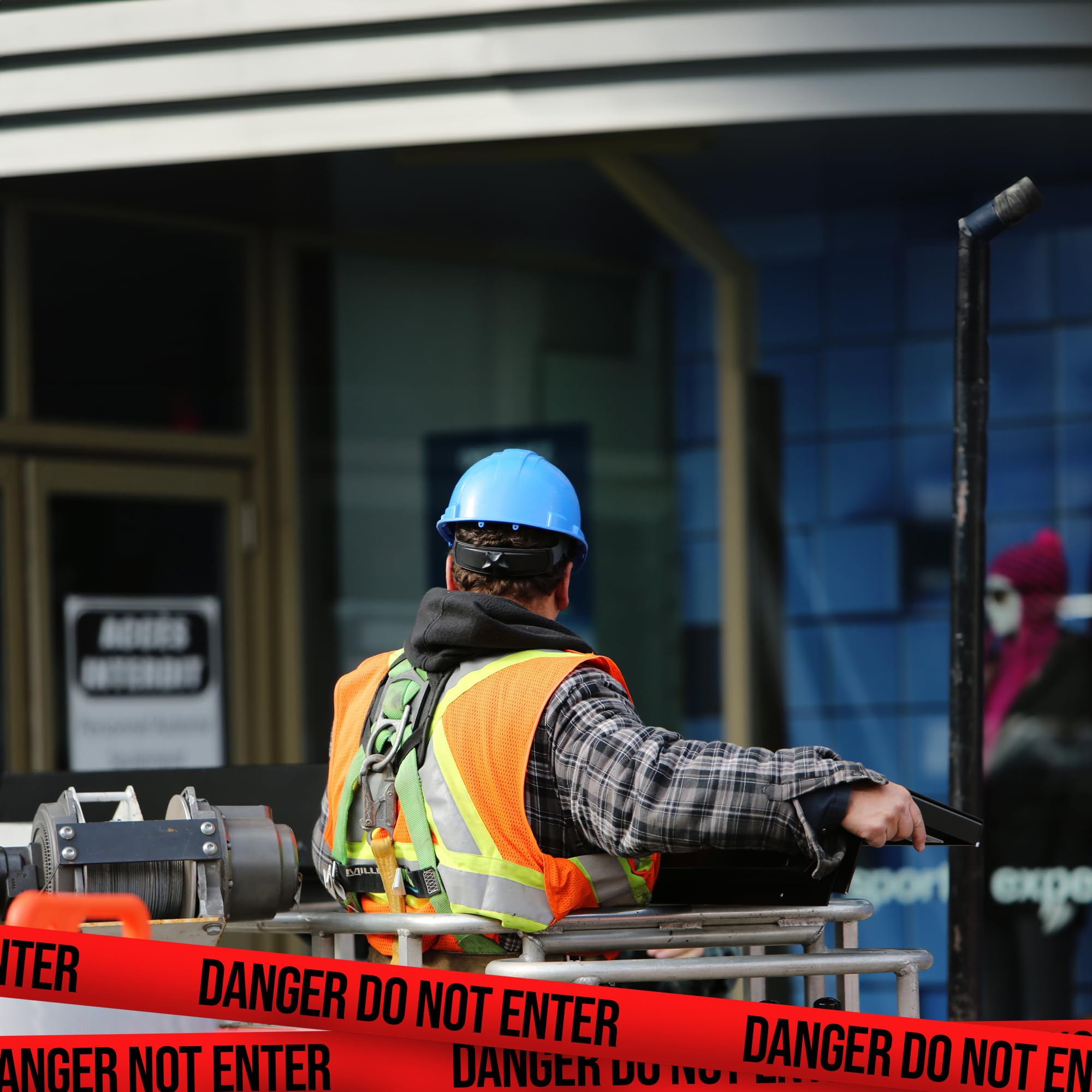 Danger Do Not Enter Tape 2 Pack 3 inch X 1000 feet • Sharp Red with a Bold Black Print for High Visibility • Tear Resistant Design