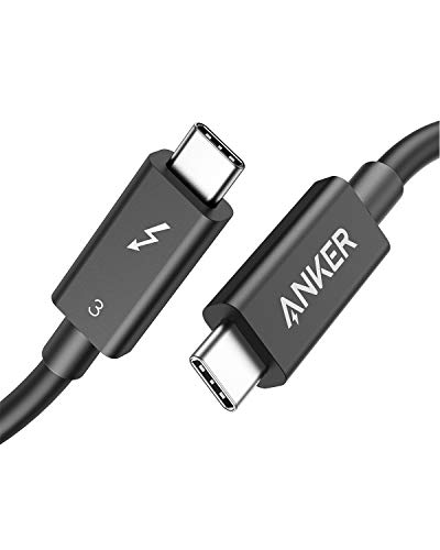 Anker Thunderbolt 3.0 Cable 2.3 ft, Supports 100W Charging / 40Gbps Data Transfer USB C to USB C Cable, Ideal for Type-C MacBooks, Dell, iPad Air 4, iPad Pro 2020, Pixel, Hub, Docking, and More