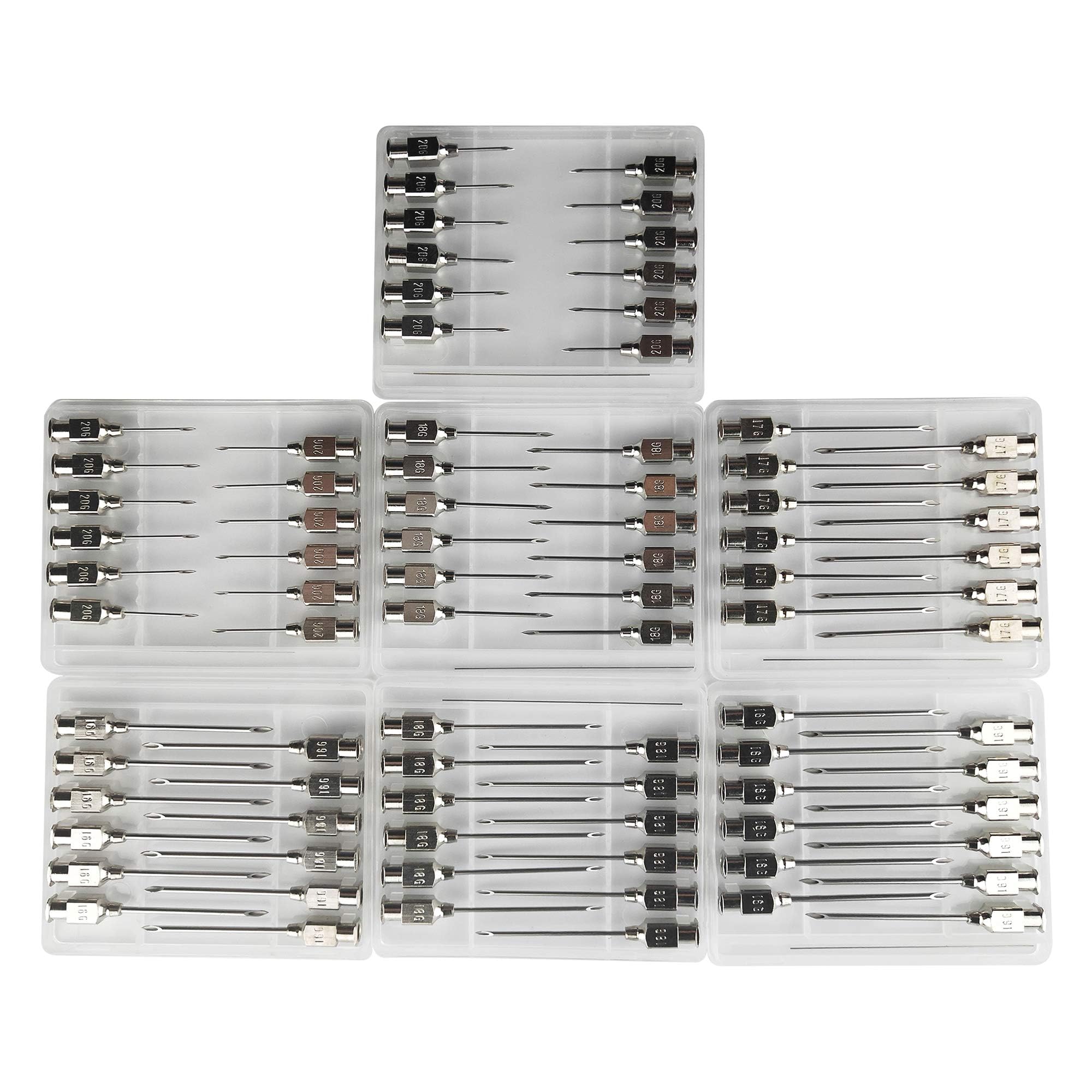24PACK 16G 16-40mm Dispensing Needle with Luer Lock/Veterinary Stainless Steel Injection Needle,pet Poultry Needle,Bovine Pig Injection Needle