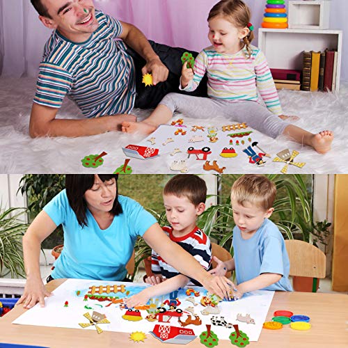 Farm Animals Felt Flannel Boards Stories Precut Figures for Toddlers Preschool, Craft Toy Gifts for Kids as Storytelling Interactive Teaching Activity Kits (21)