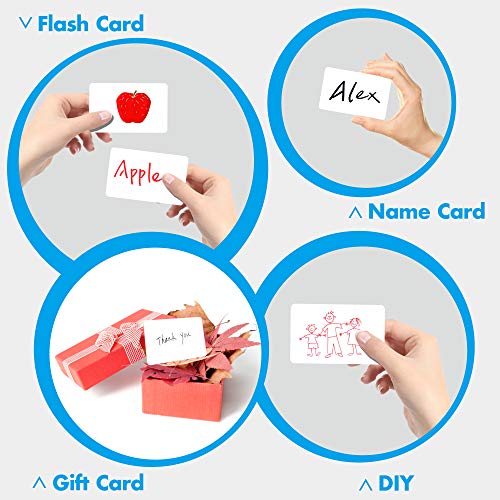 200 PCs Blank White Kraft Paper Round Corner Flash Word Message Gift Index Card (3.5β X 2.1β)